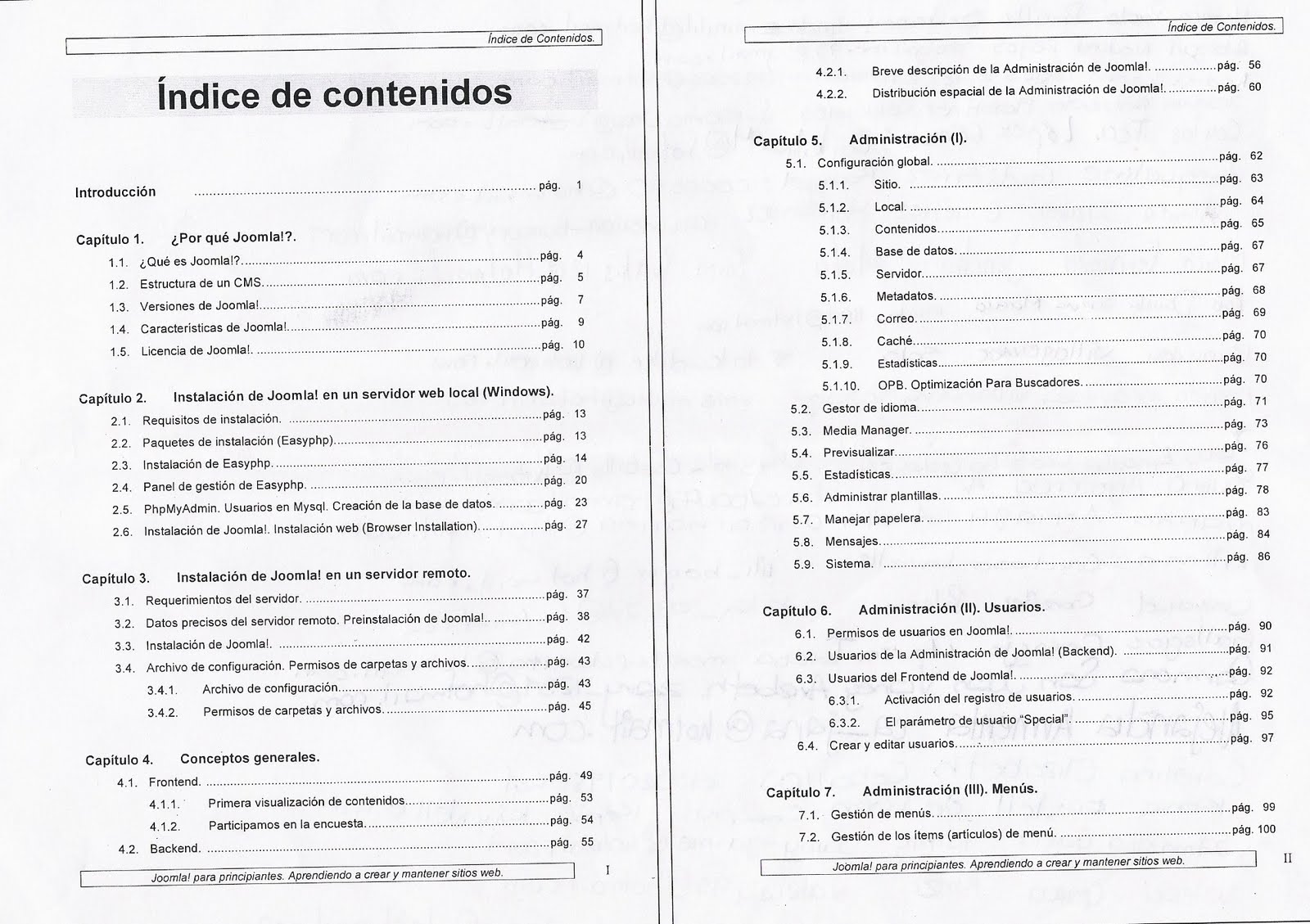 Liliana Cardoso Lavalle: Indice de contenidos