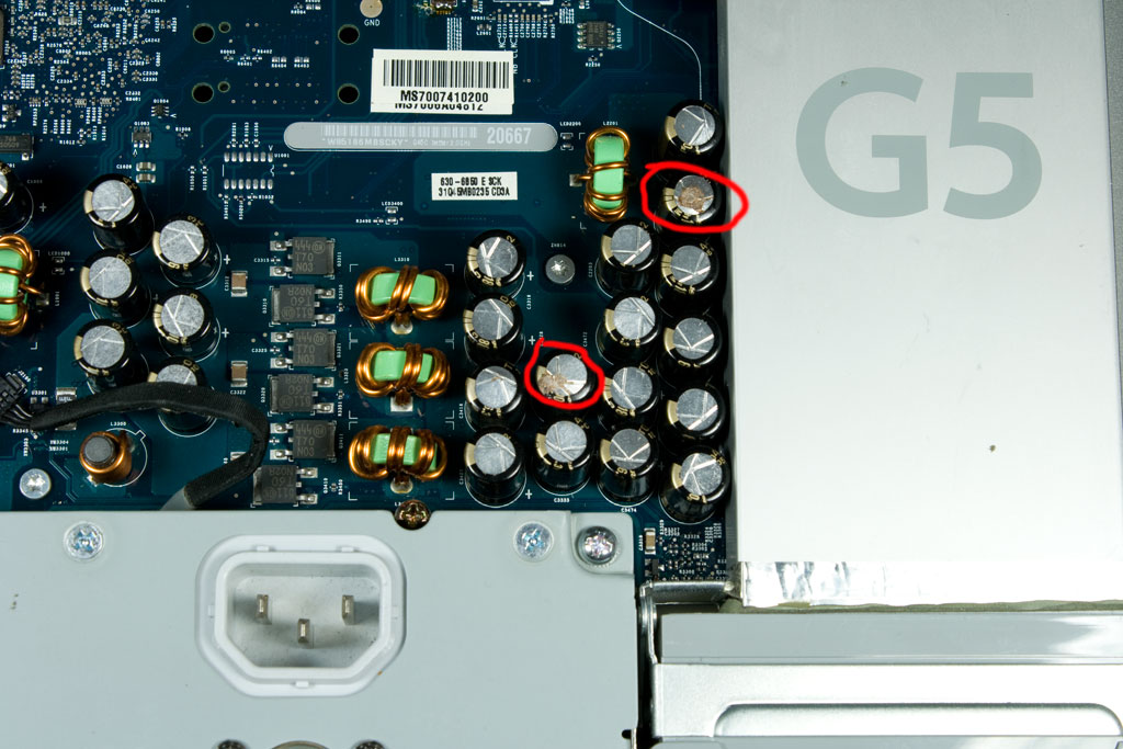 iMac G5 Logic Board bad capacitors ~ CE's Geekbook