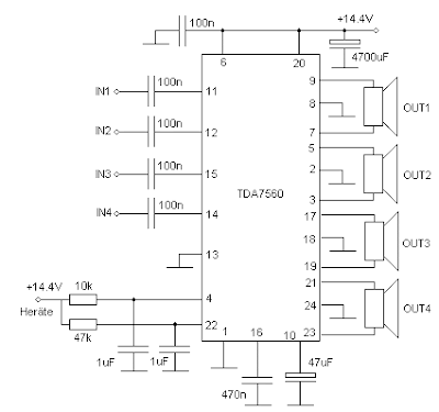world technical: TDA7560 4 x 50 Watt Bridge