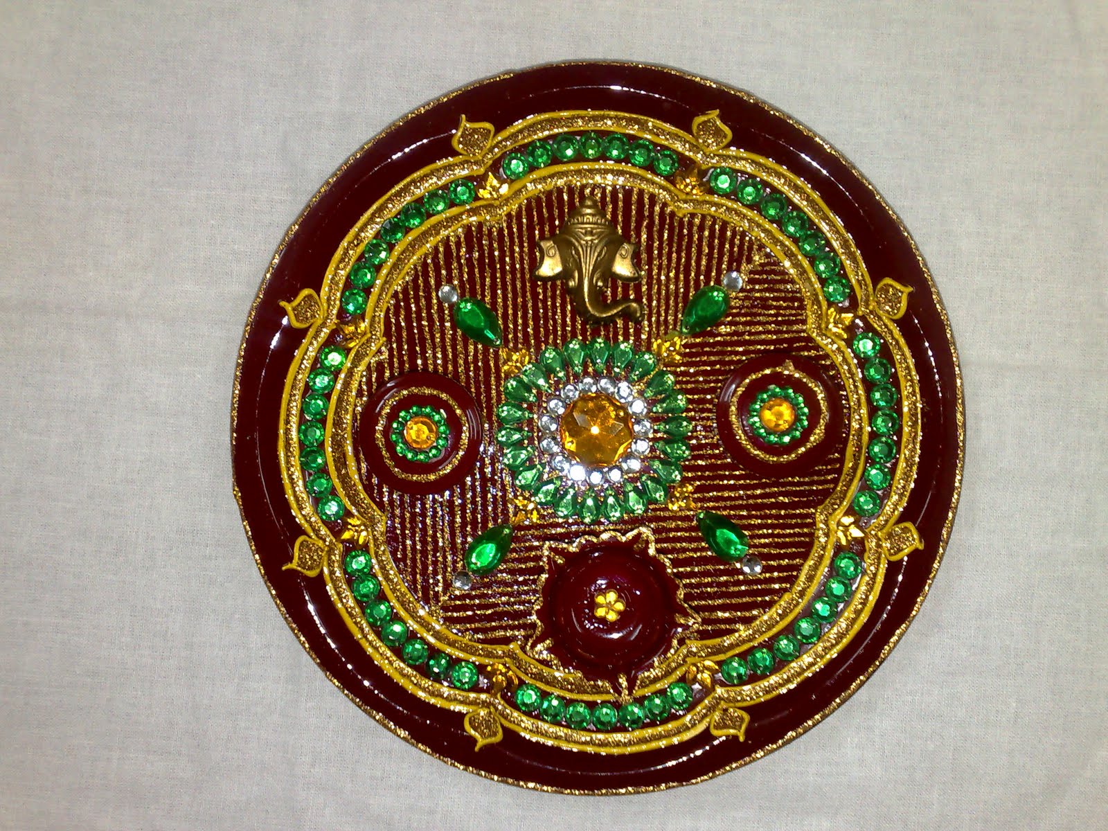 vaibhavi creations: rakhi thali aarti thai decorative thali wedding ...