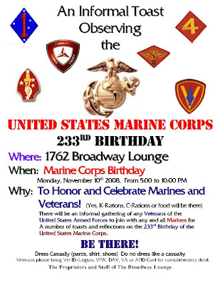 1762 Broadway: Marine Corps Birthday Toast
