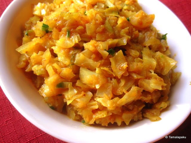 Cabbage Masala ~ Tamalapaku