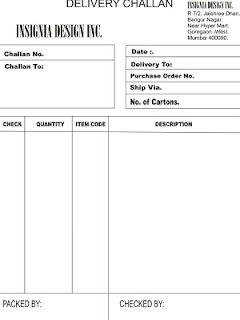 Faaroon Enterprises: Challan format