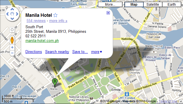 Manila Hotels: Manila Hotels - The Manila Hotel in Google Maps