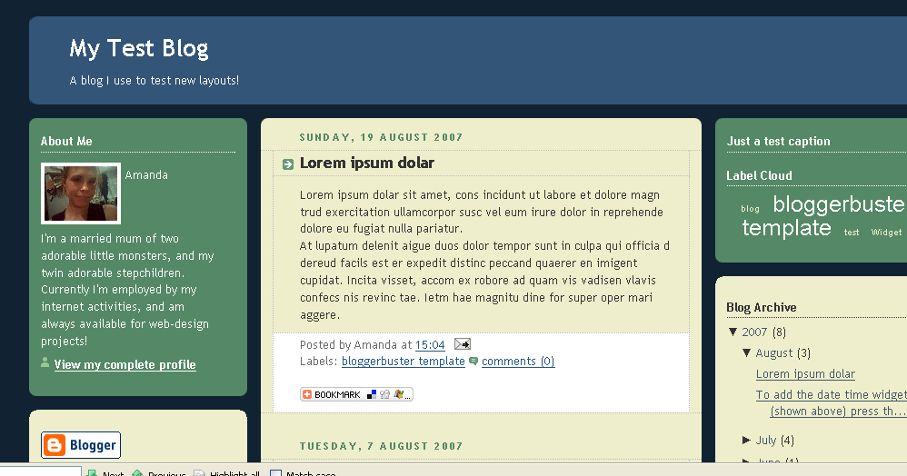 Blogger Buster: "Rounders 3" three column template available for download