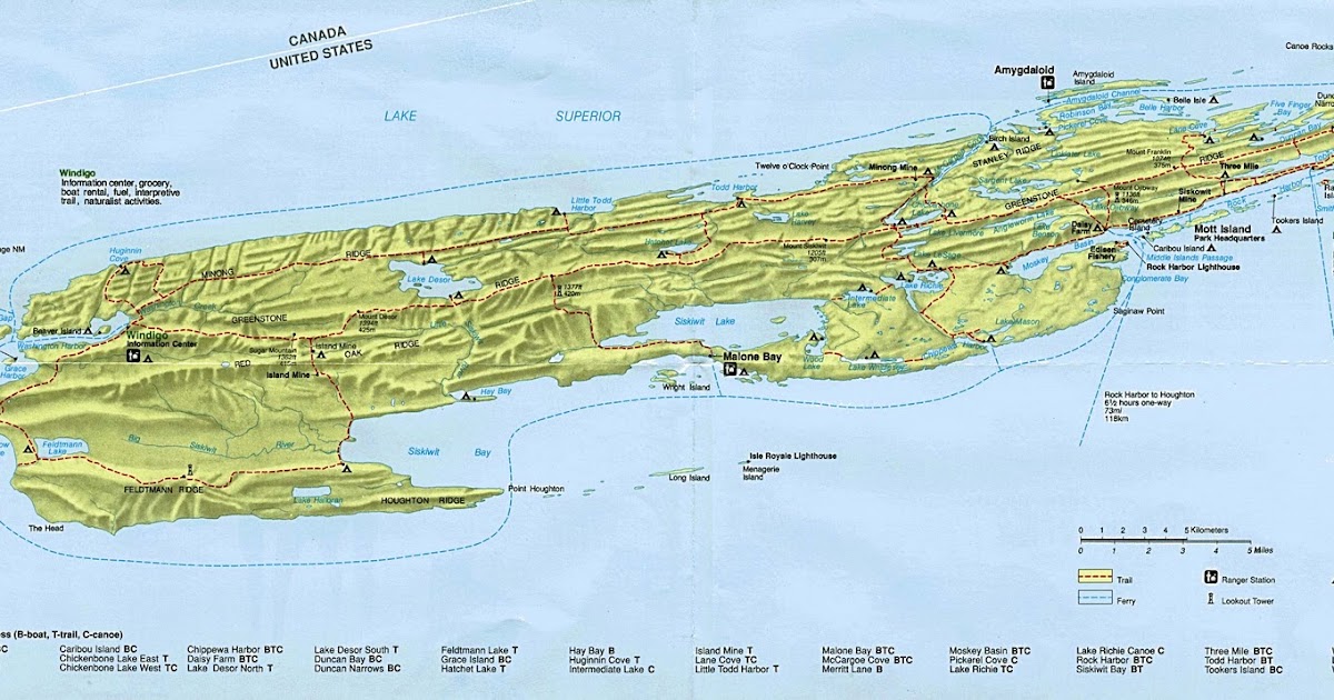 Isle Royale National Park Michigan Map - United States Map