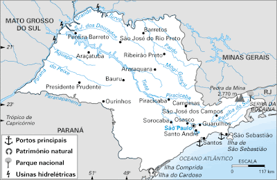 O Grande Tietê: Mapa da extensão do Rio Tietê