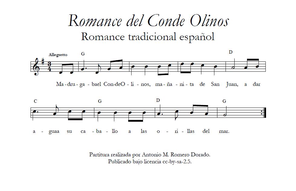 Romance Del Conde Olinos Notas Para Flauta - Marcus Reid