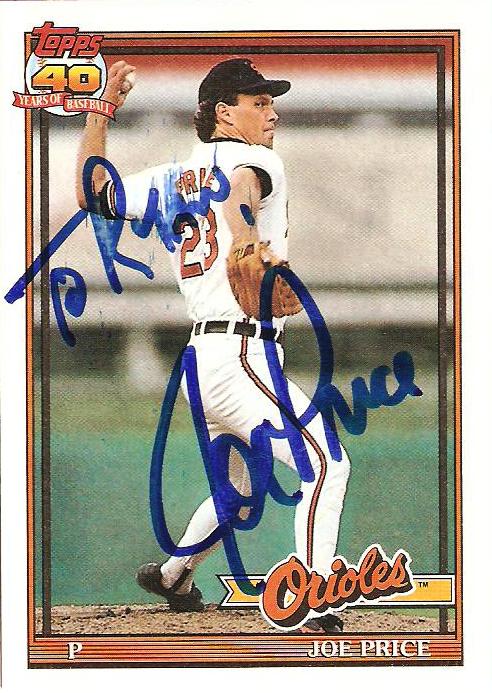 The Great Orioles Autograph Project: TTM Success- Joe Price