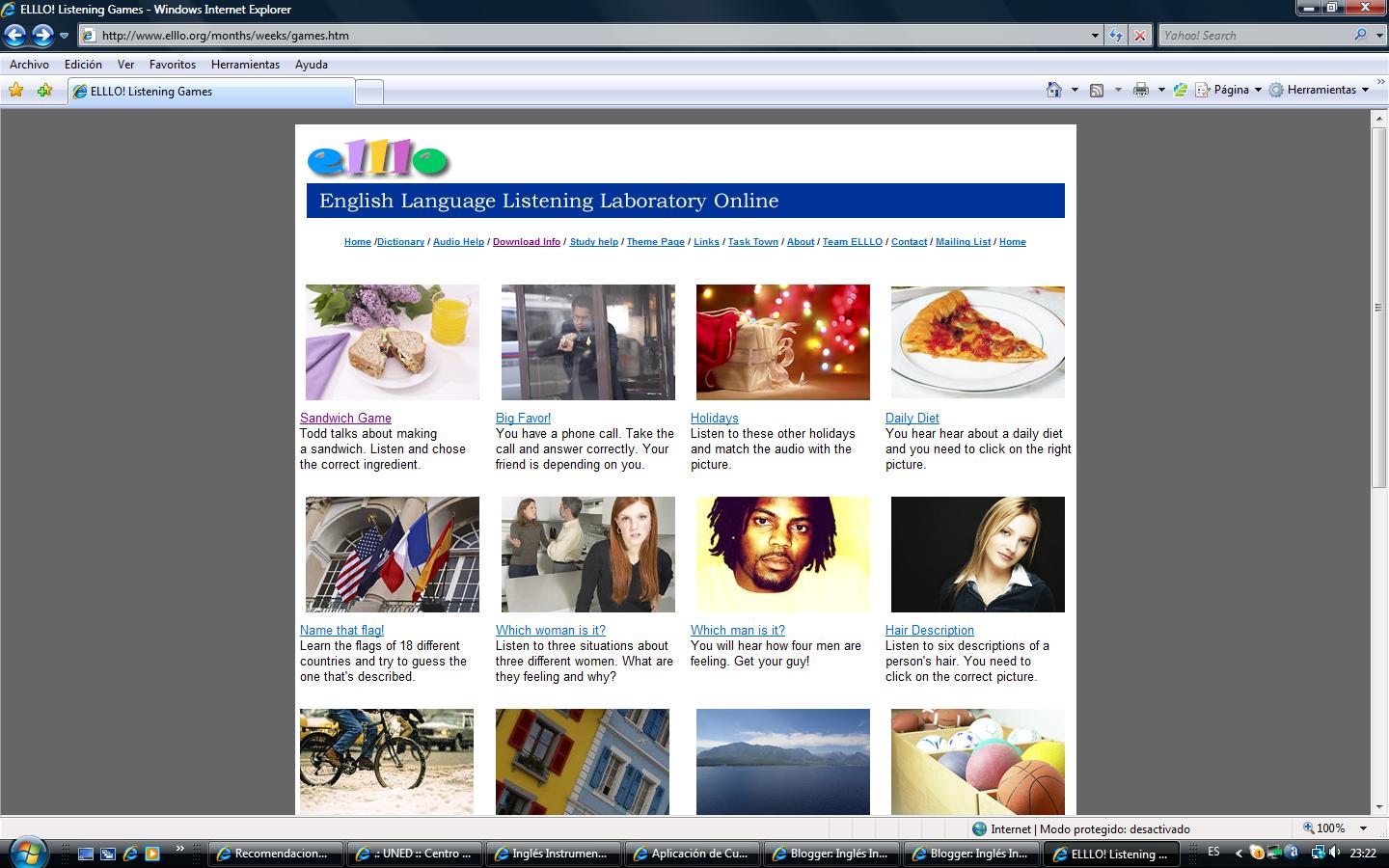Inglés Instrumental II: ELLLO: English Listening Lesson Library Online