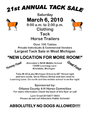 Ottawa County 4-H: Tack Sale in NEW Location