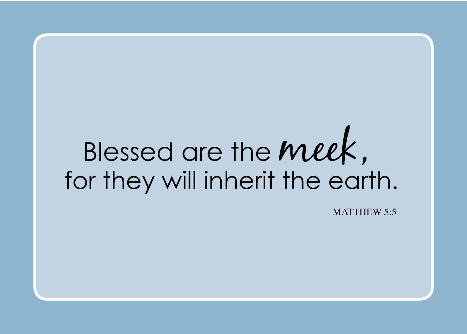 Covered in Feathers: Matthew 5:5