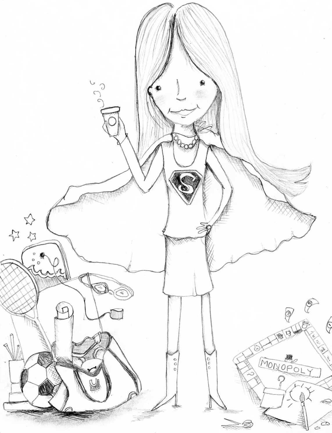 Rose Hill Designs: Sunday Sketches - A Tribute to Super Mom