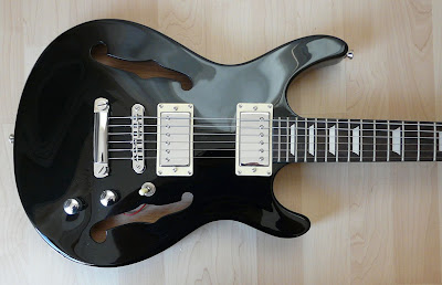 UK Guitars: Alba black semi acoustic guitar