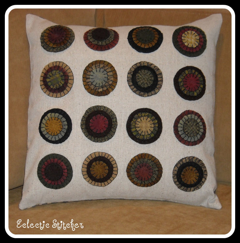 The Eclectic Stitcher: Scrappy Penny Pillow Cover