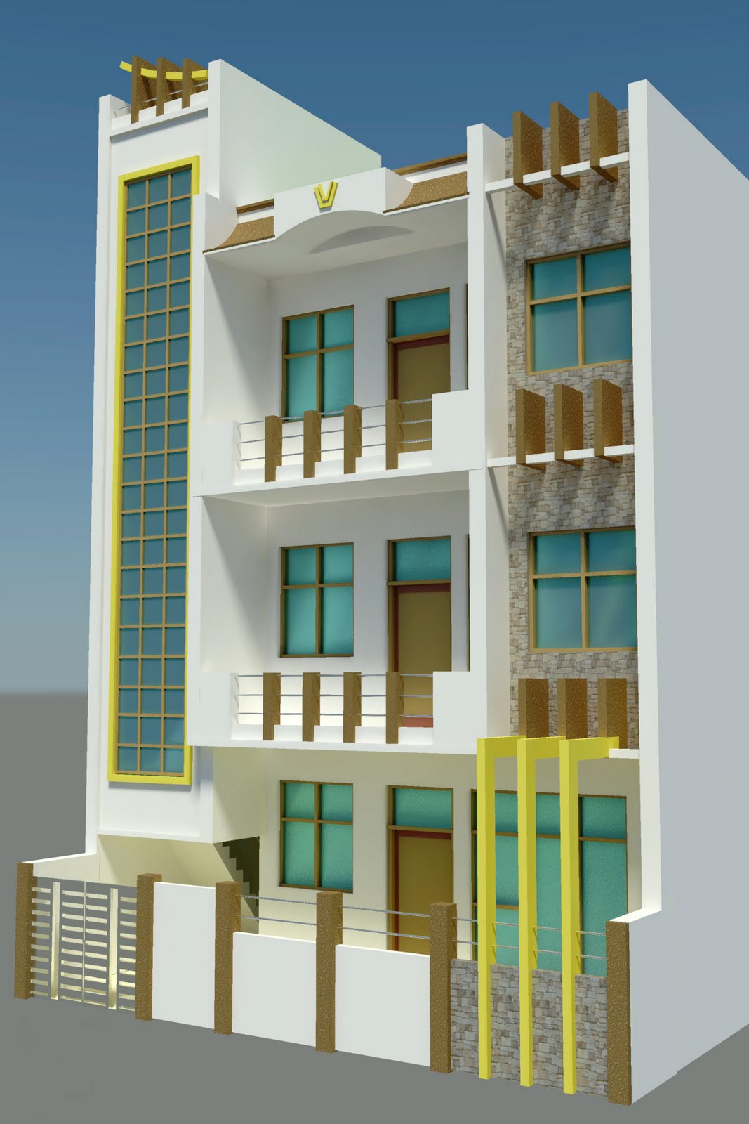 3D Designer Freelancer........: Gaziyabad Front Elevation