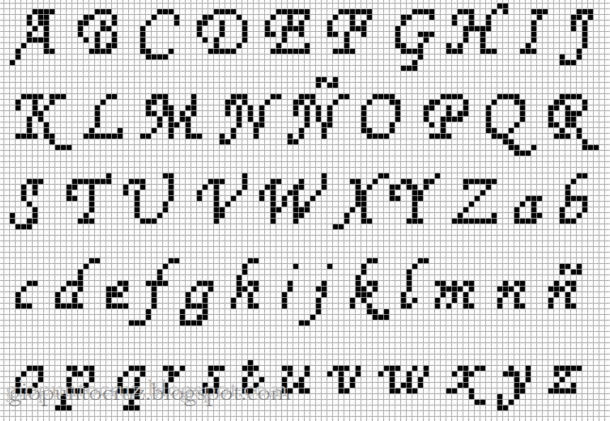 ♥ Korsstygns-Arkivet ♥: ALFABETET ENKLA MÖNSTER-KORSSTYGN