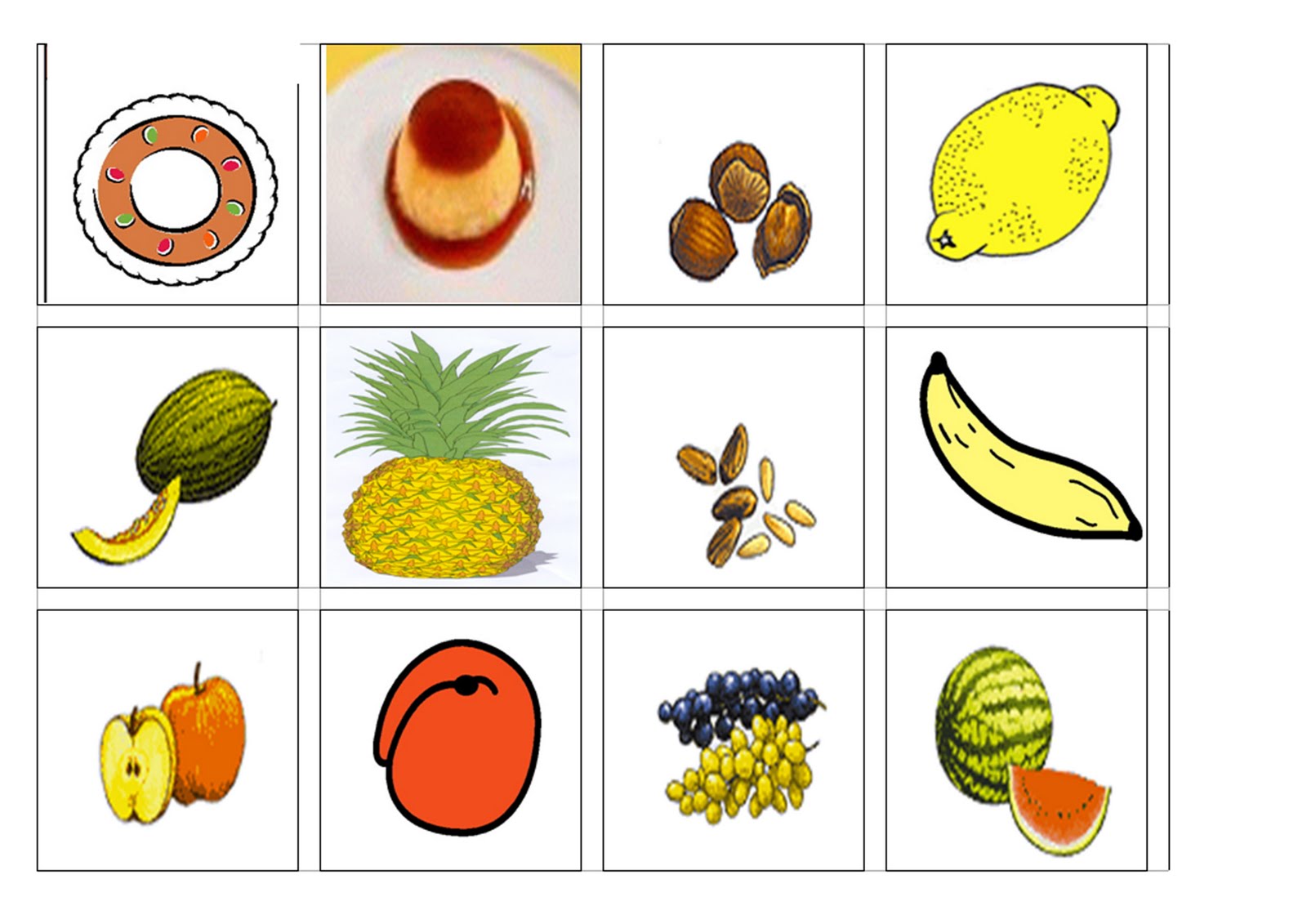 BREAL-Dislexia: Memory Alimentos en mayúscula