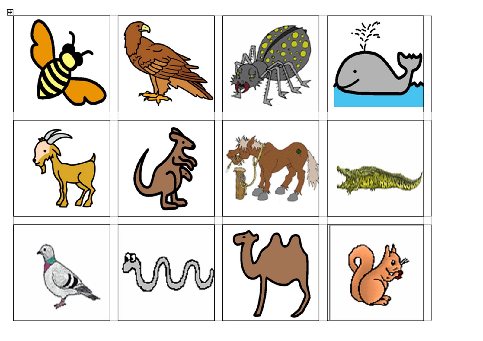 BREAL-Dislexia: Memory Animales en mayúscula y en minúscula