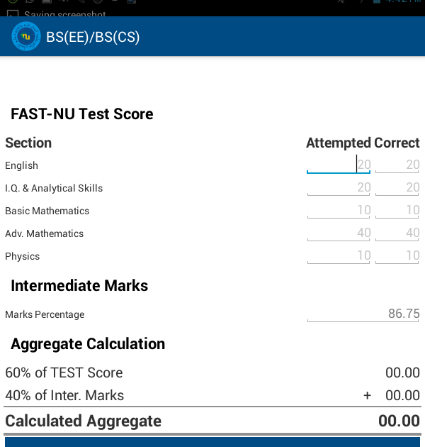 Fast nuces aggregate calculator for entry test 2015 | Tech beverage