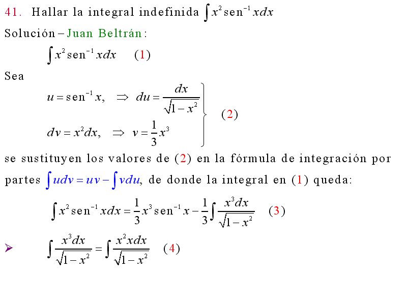 Integral indefinida. Por partes y sustitución adecuada. EC7_Miscelánea ...