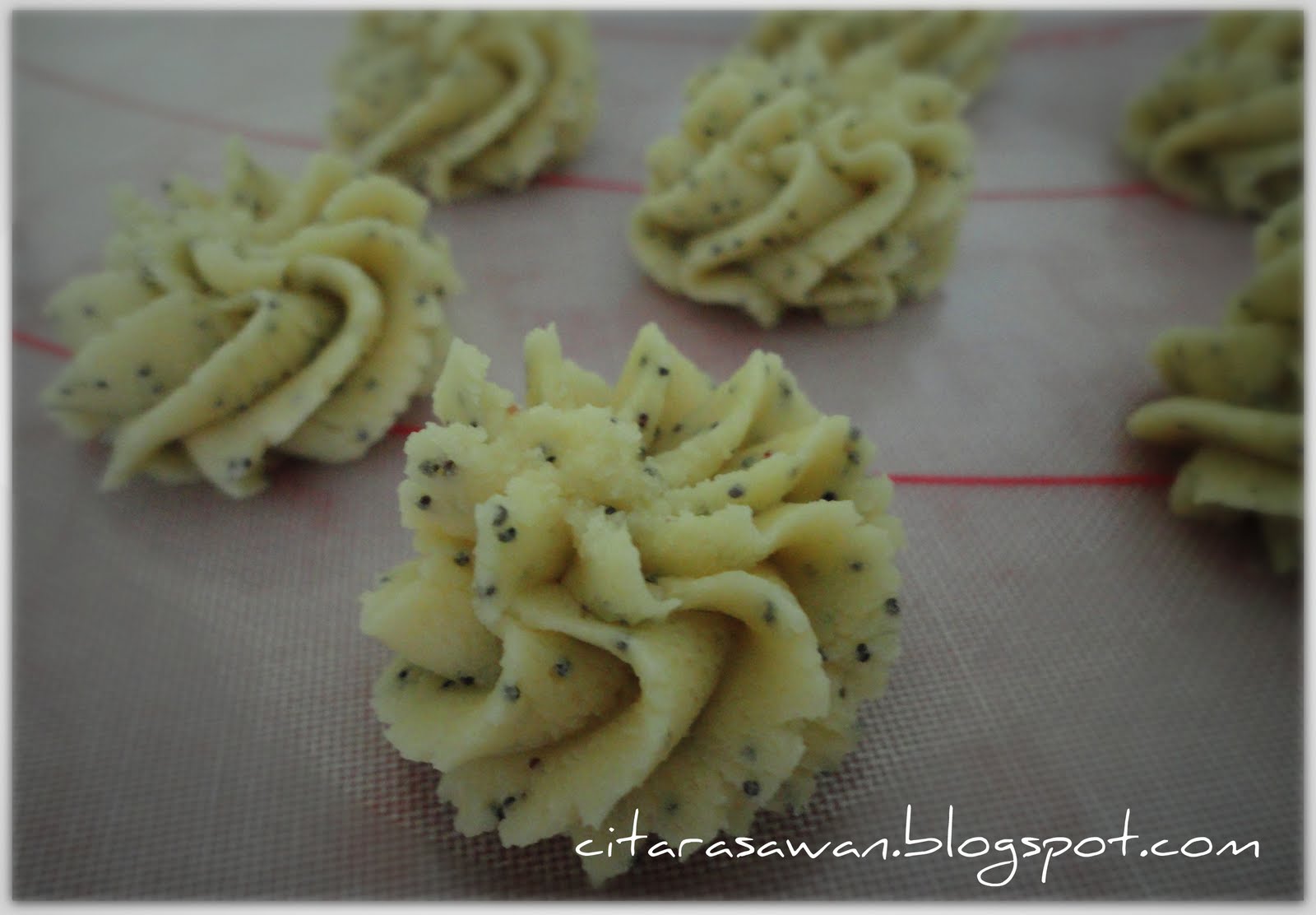 Biskut Butter Poppy Cookies - Step by step ~ Resepi Terbaik