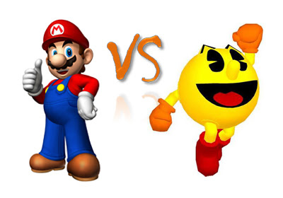 Permainan Pertarungan Mario vs Pac-man Dalam Sebuah Game