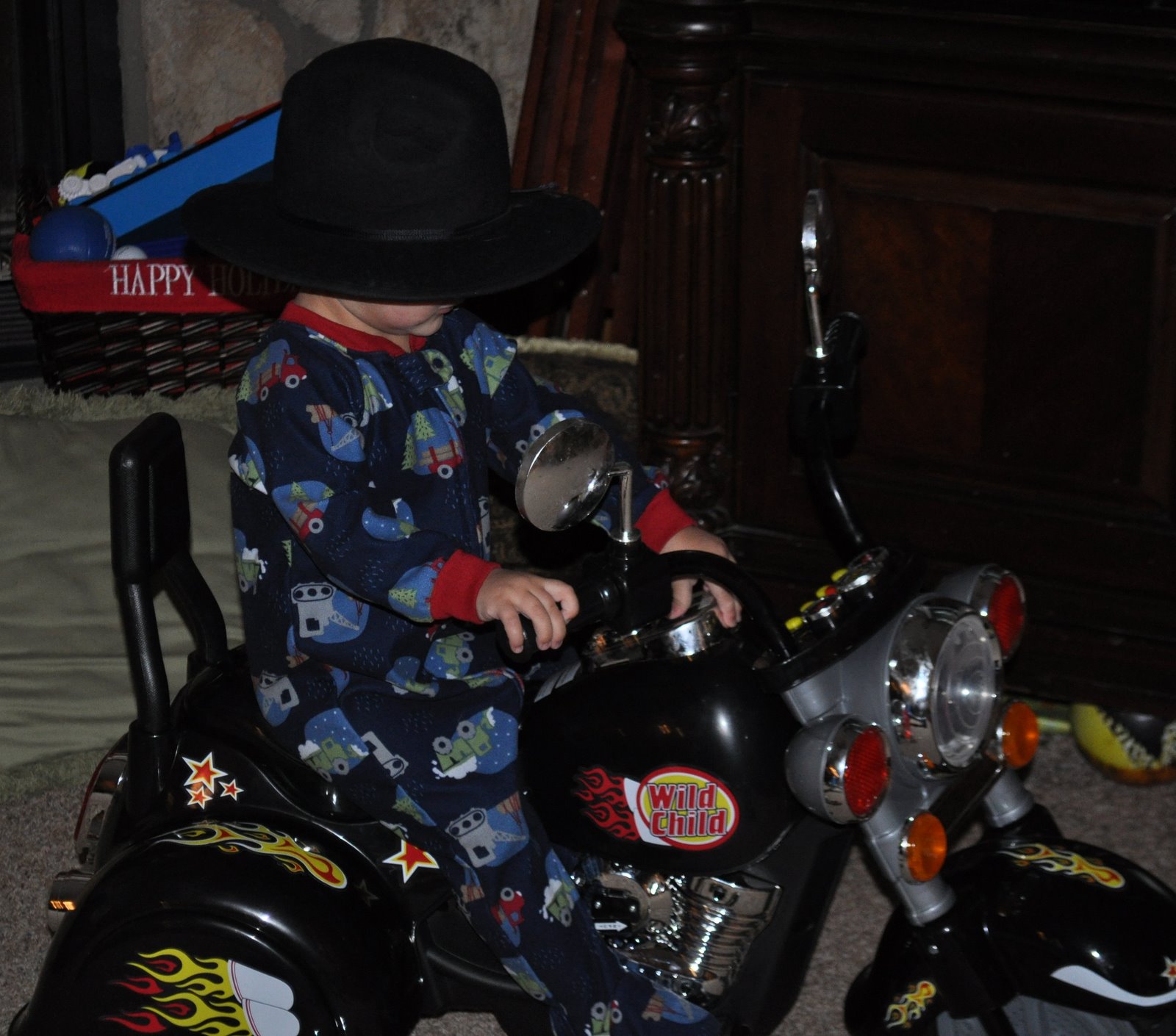 THE HUGHES FAMILY: COWBOY ON HIS MOTORCYCLE!