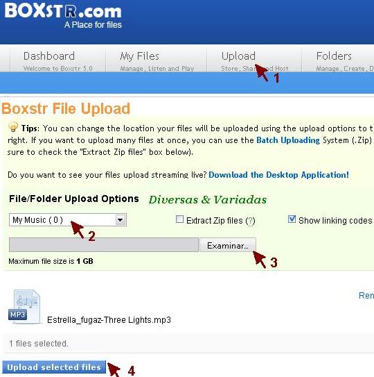 Subiendo nuestra música a Mixpod con Boxstr :Diversas y Variadas