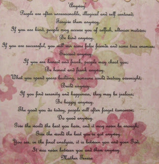 Body, Mind, Spirit, and STAMPS!: "Anyway" Poem by Mother Teresa