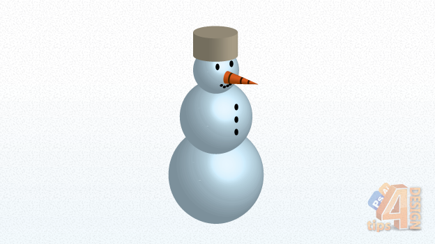[AI] Quick vectorized 3D snowman drawing | tips4design
