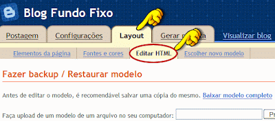 Dicas e Tutoriais Jojo: Blog com fundo fixo