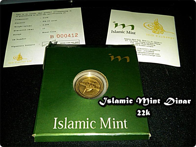 Yusof Gold: DINAR ISLAMIC GOLD DINAR (IGD)
