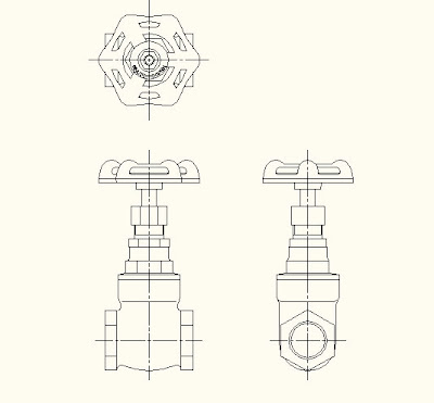 Gambar AutoCad 2D Dan 3D: Gambar Gate Valve