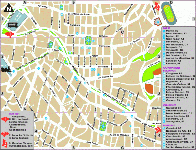 Plano ciudad de La Paz ~ BOLIVIA TRAVEL