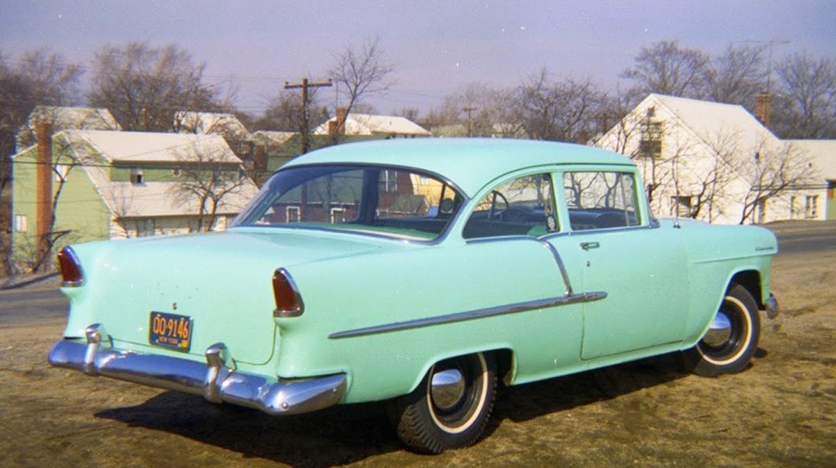 Ken Bausert's Nostalgic Museum: Ken's Green '55 Chevy 2-Door Sedan