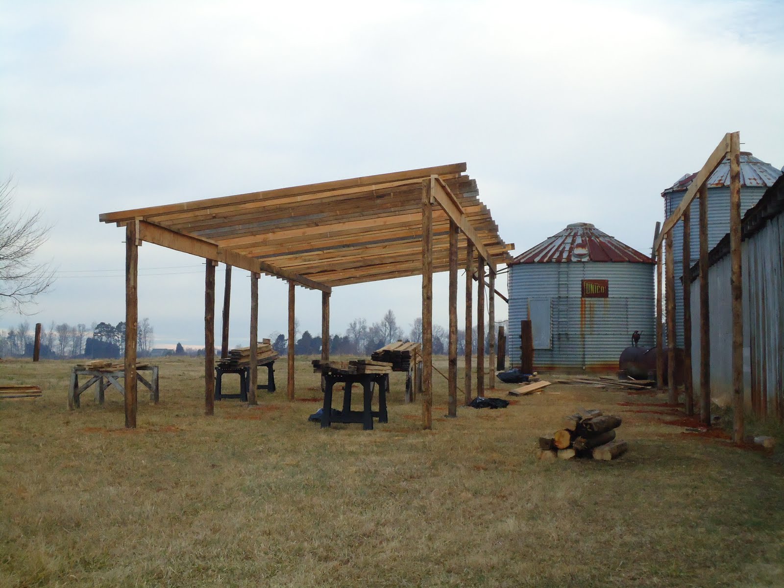 The Barn Project: Pole Barn Addition Half Way Done