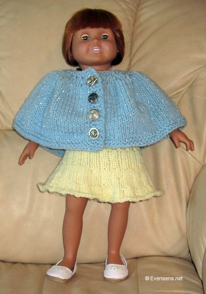 From Lois' Hands: Cape for 18" Doll - Knit