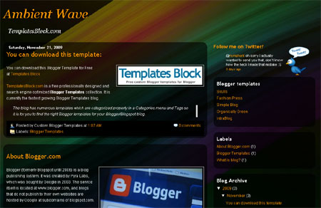 Free Blogger Ambient Wave Template