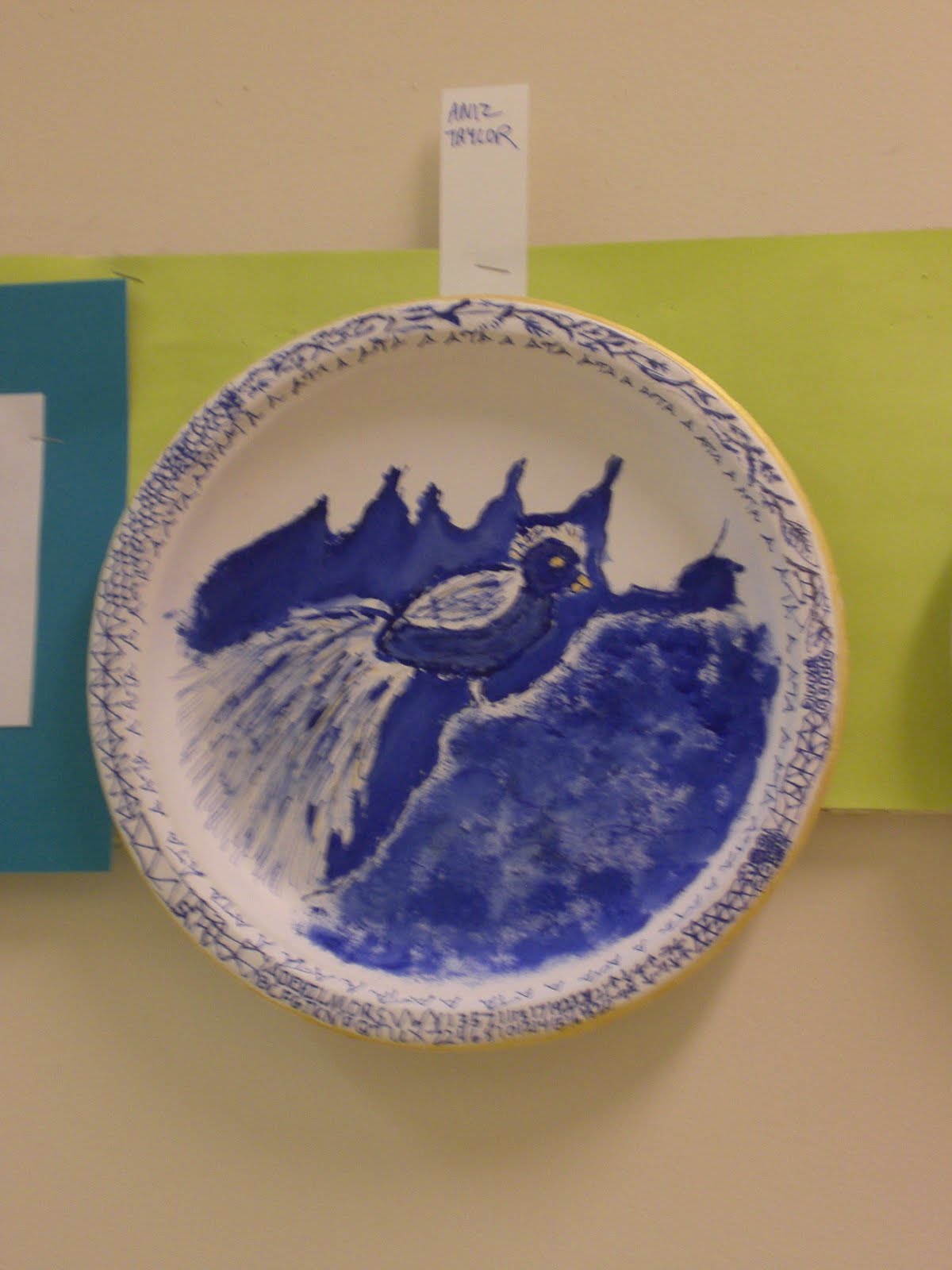 Parker Art: Middle School Blue Willow Story Plates