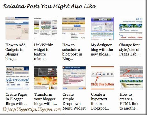 Jacq's Blogger Tips: Related Posts with Thumbnails widget for Blogger