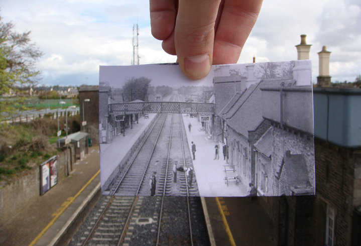 The local train station in Newbridge then and now : r/ireland