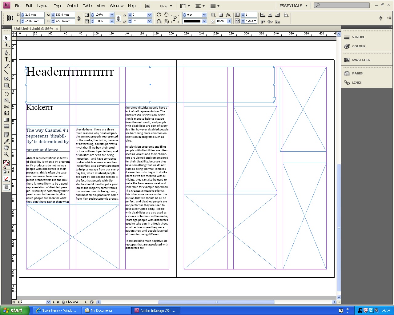 Nicole Henry: magazine double spread