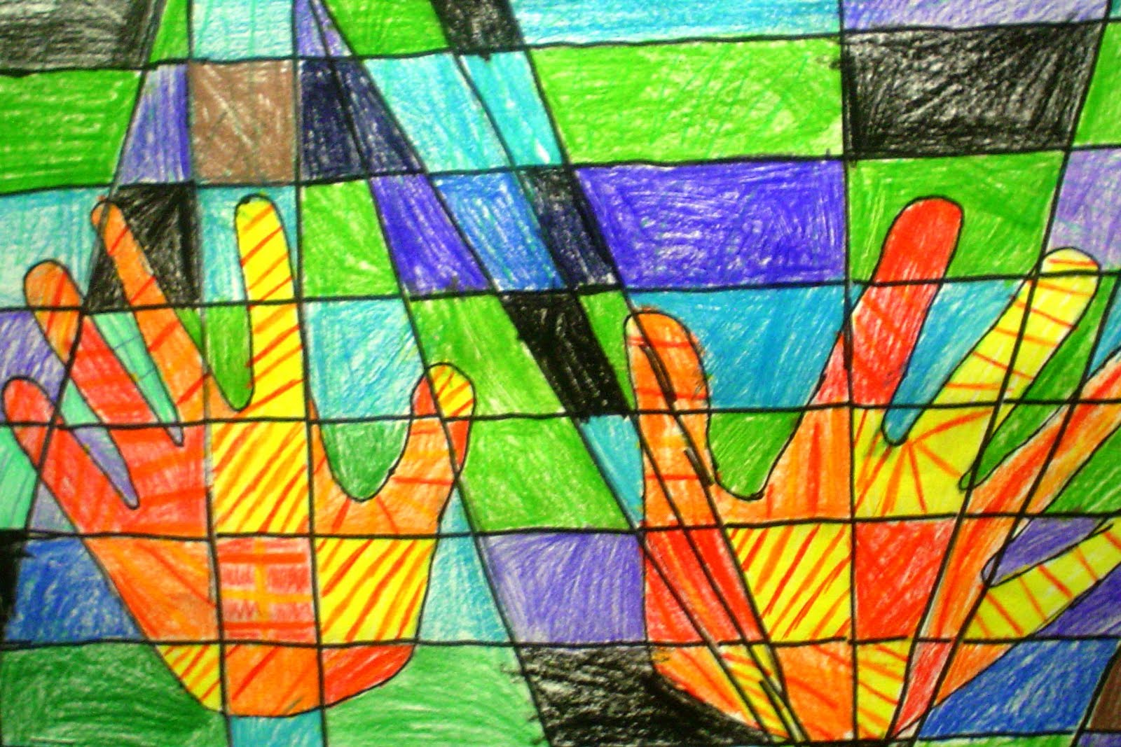 Lessons from the Art Room: 4th Grade Colorful Hands