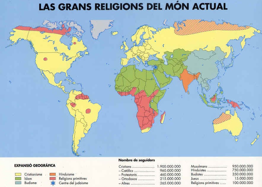 Finestra al món: Mapa de les religions del món