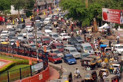 View Patna: Traffic jam near Gandhi Maidan