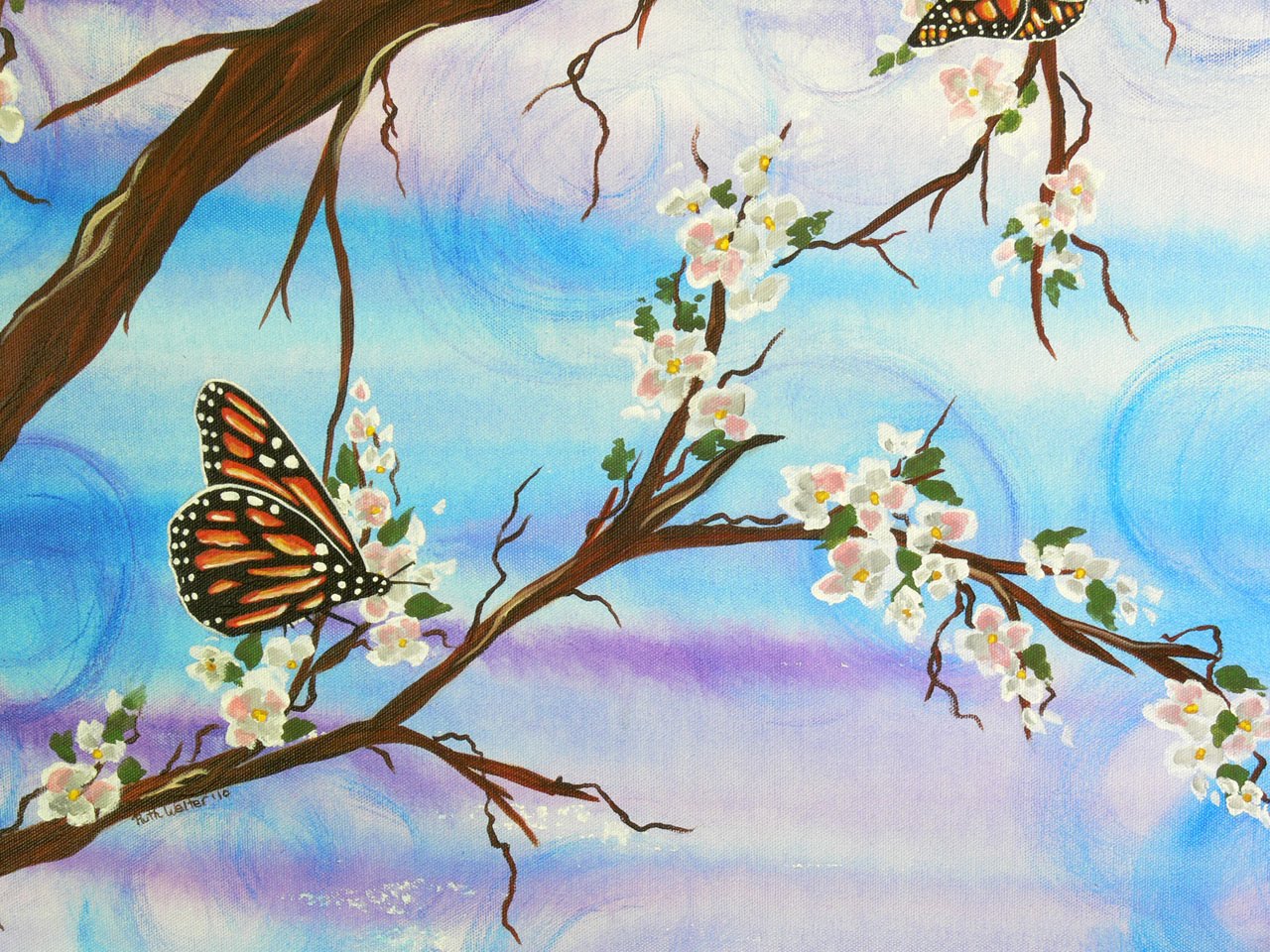 Artful Creations: "Monarchy" - Acrylic Butterfly Painting