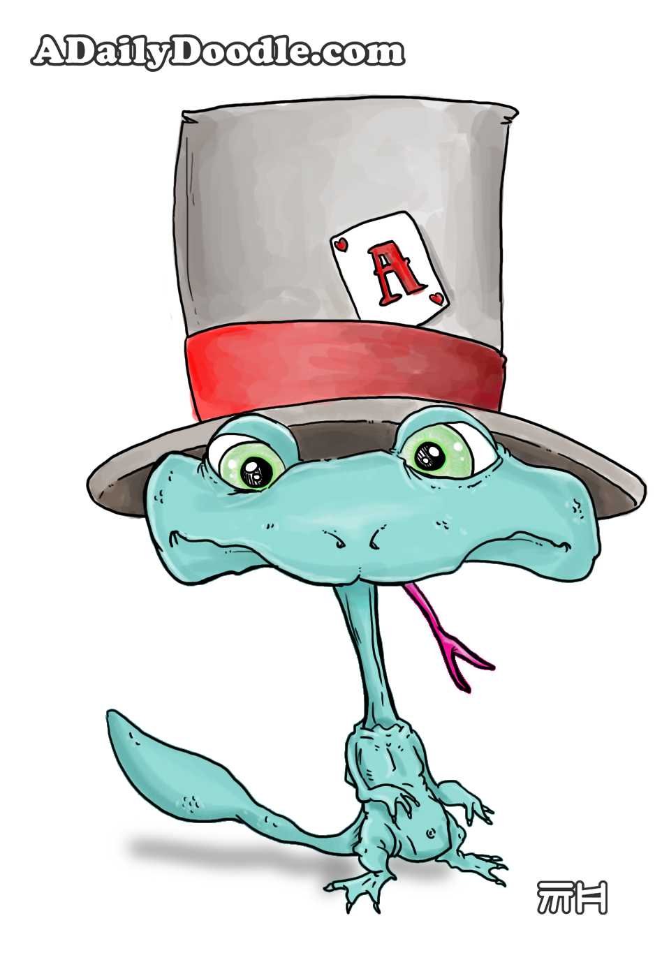 A Daily Doodle: Top Hat Lizard