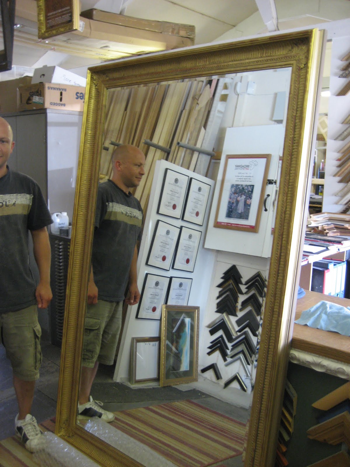 Framemaker: Large water gilded frame and mirror