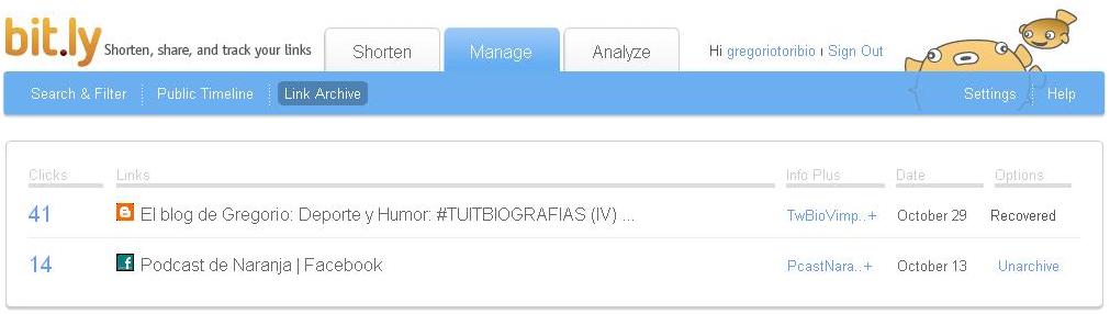 El blog de Gregorio: Deporte y Humor: CACHARREANDO (02) Personalización de URLs con bit.ly